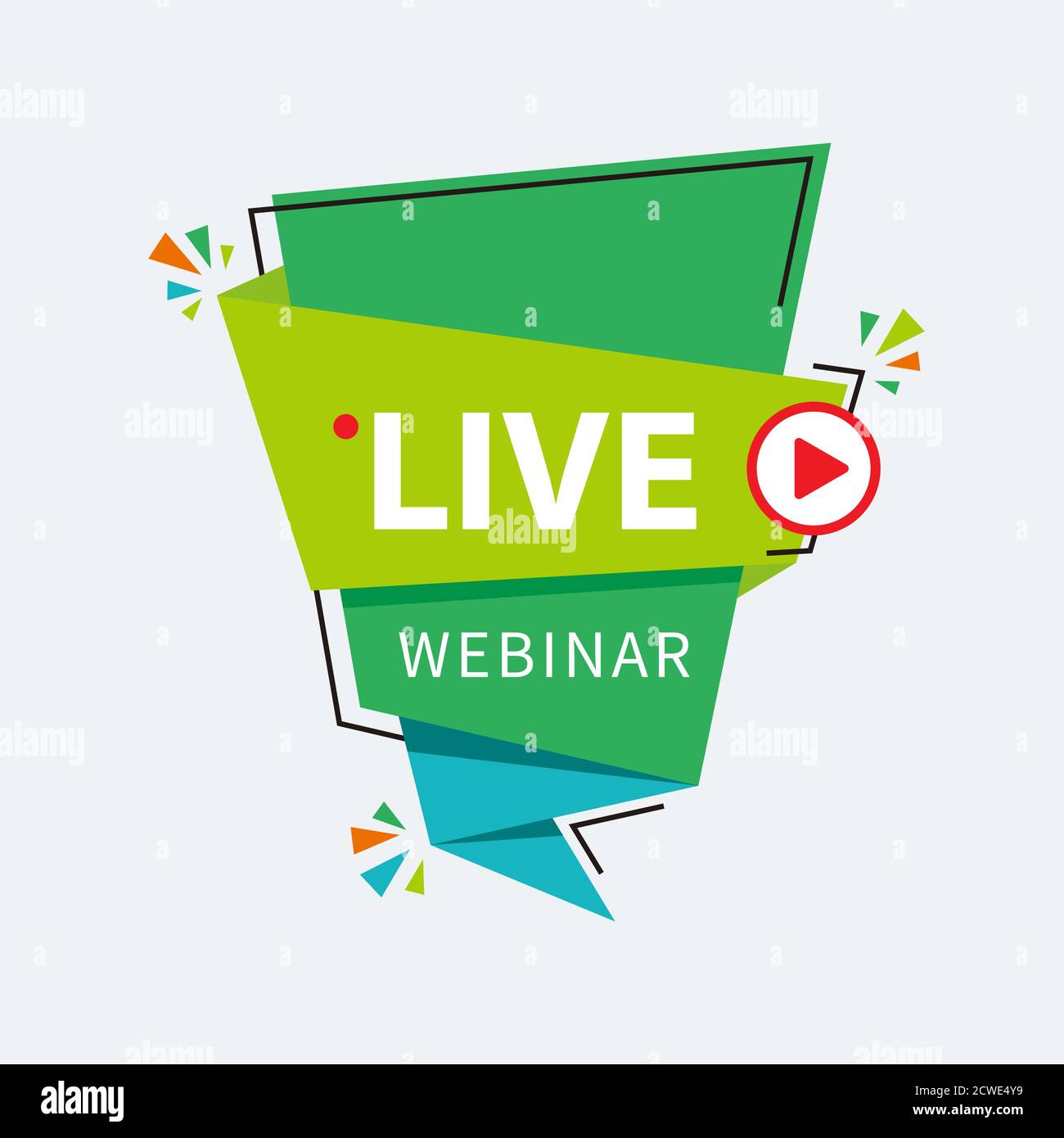 Live Webinar Button, icon, emblem label gradient Vector illustration ...