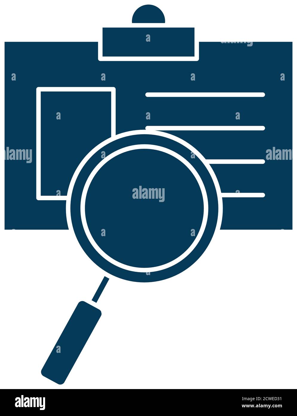 lupe with personal card silhouette style icon vector design Stock ...