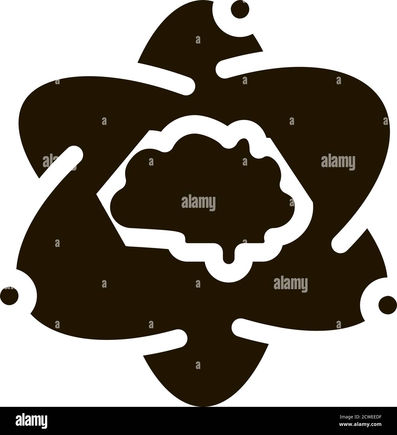 Atom Human Brain Icon Vector Glyph Illustration Stock Vector Image ...