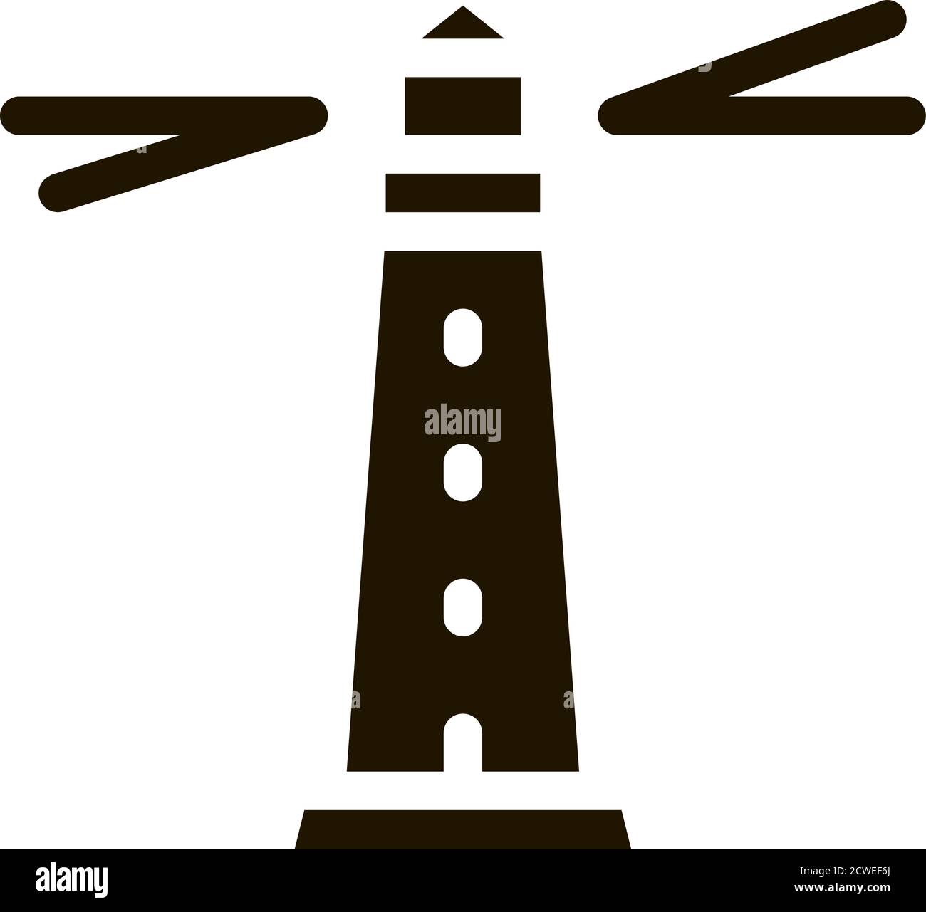 Lighthouse Beacon Icon Vector Glyph Illustration Stock Vector Image ...