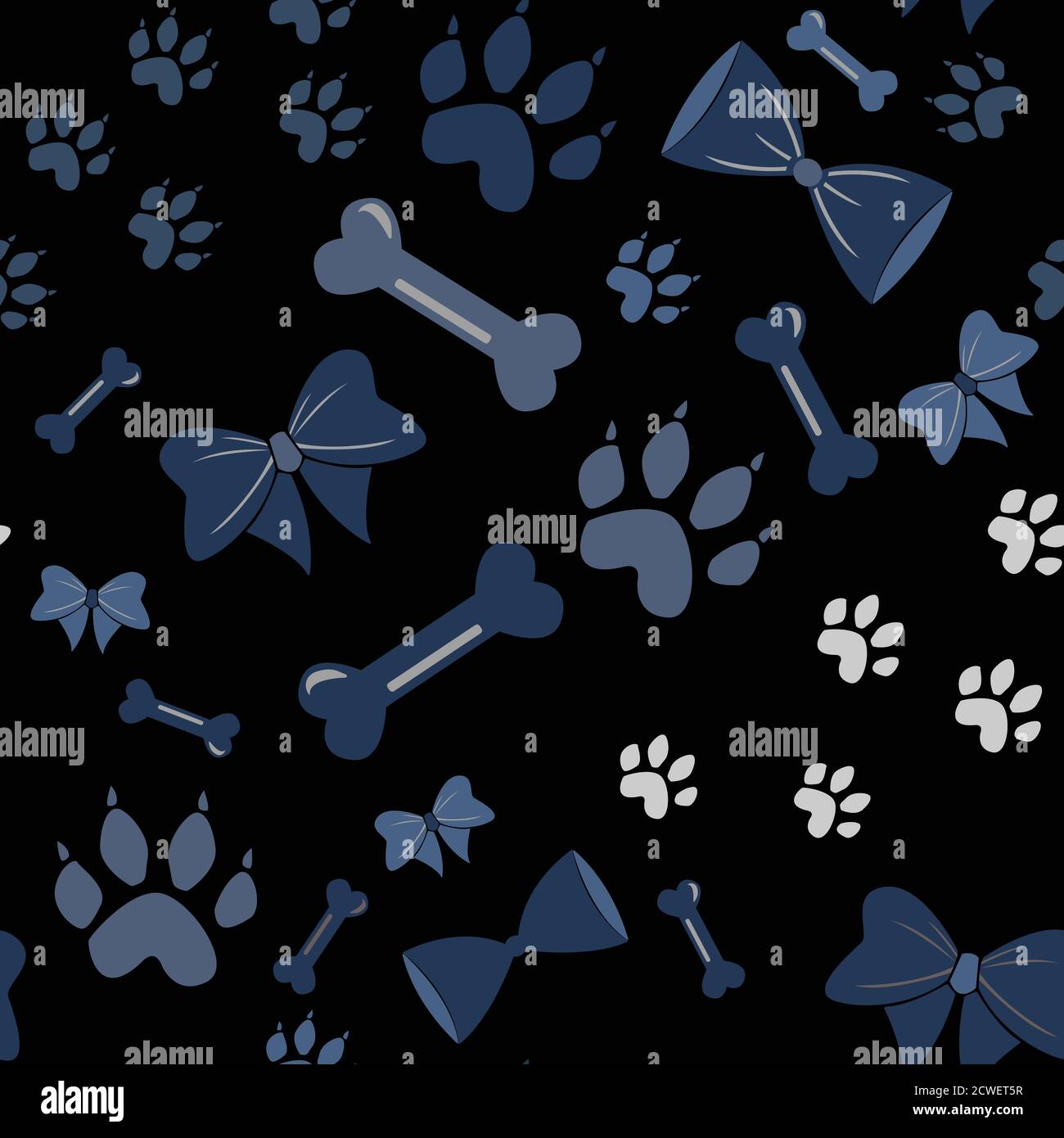 Seamless Dog Paw Pattern. Vector Illustration Stock Vector Image & Art ...