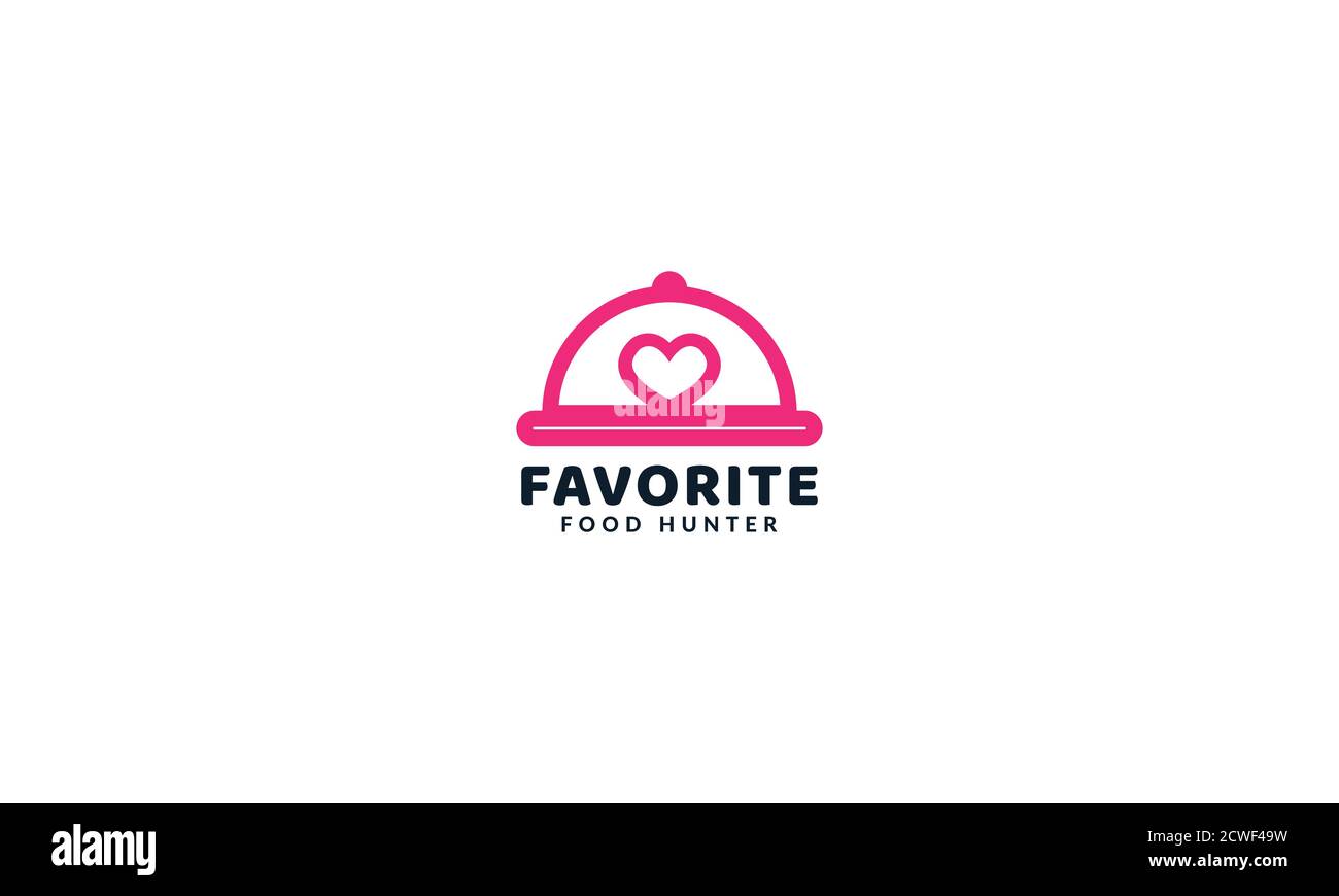 illustration food cover with love food or restaurant logo icon vector ...
