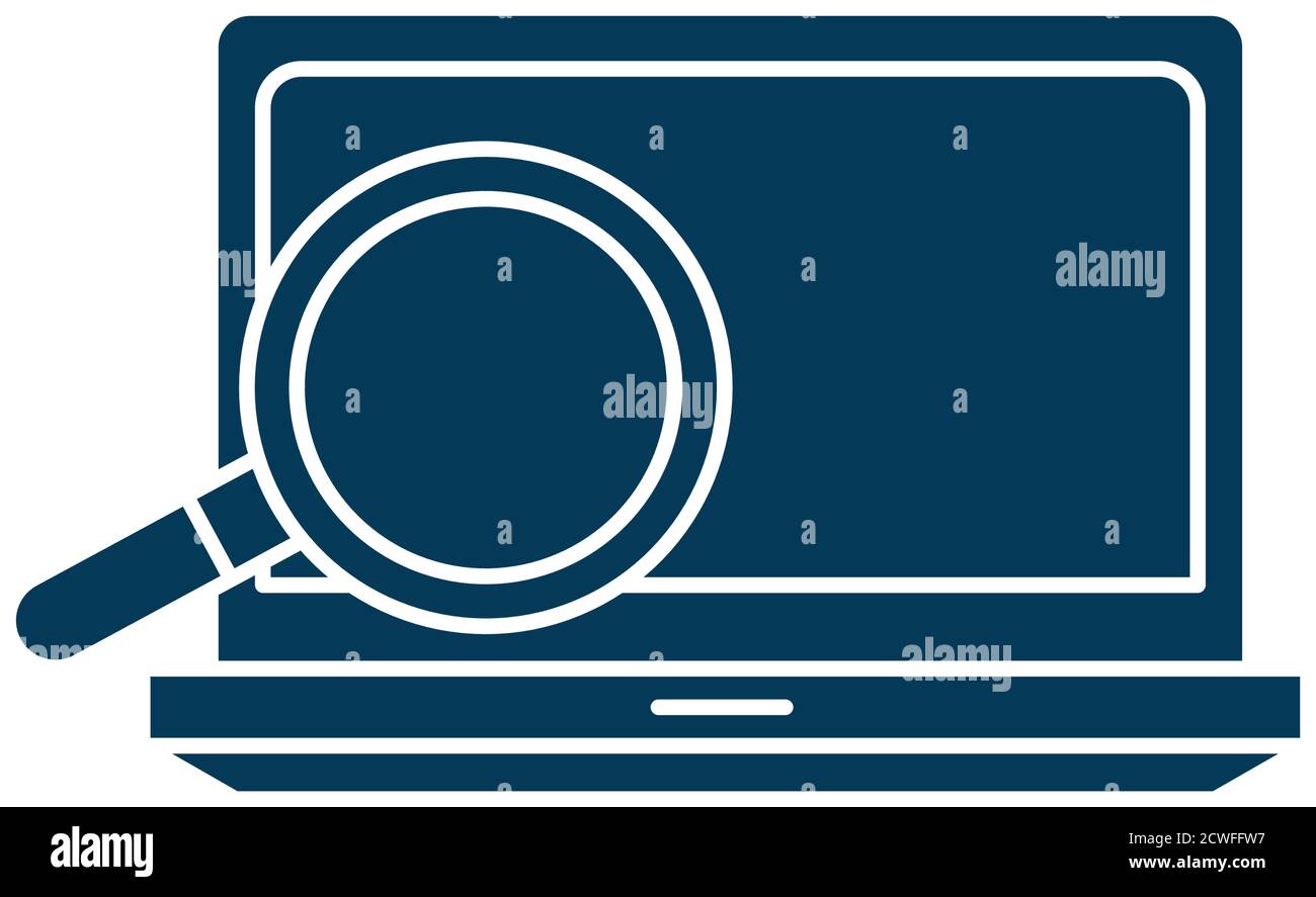 lupe with laptop silhouette style icon vector design Stock Vector Image ...