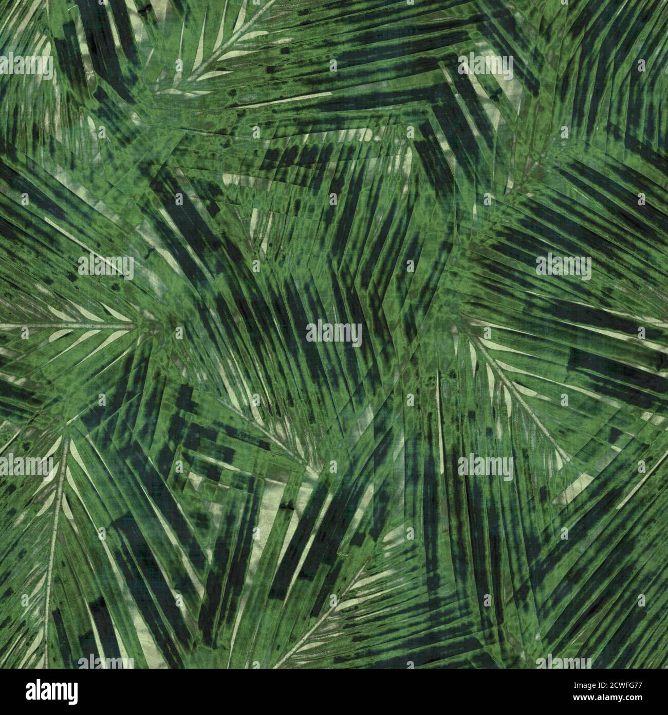 Green tropical palm tree leaves seamless pattern Stock Photo - Alamy