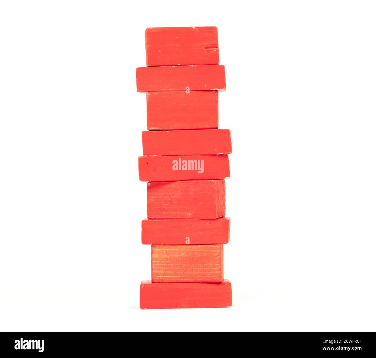 Vintage red building blocks isolated on white background Stock Photo ...