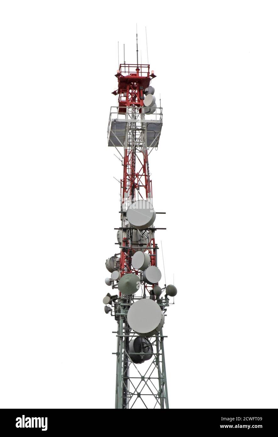 Tower with cell phone antenna system. Pylon, satellite Stock Photo - Alamy