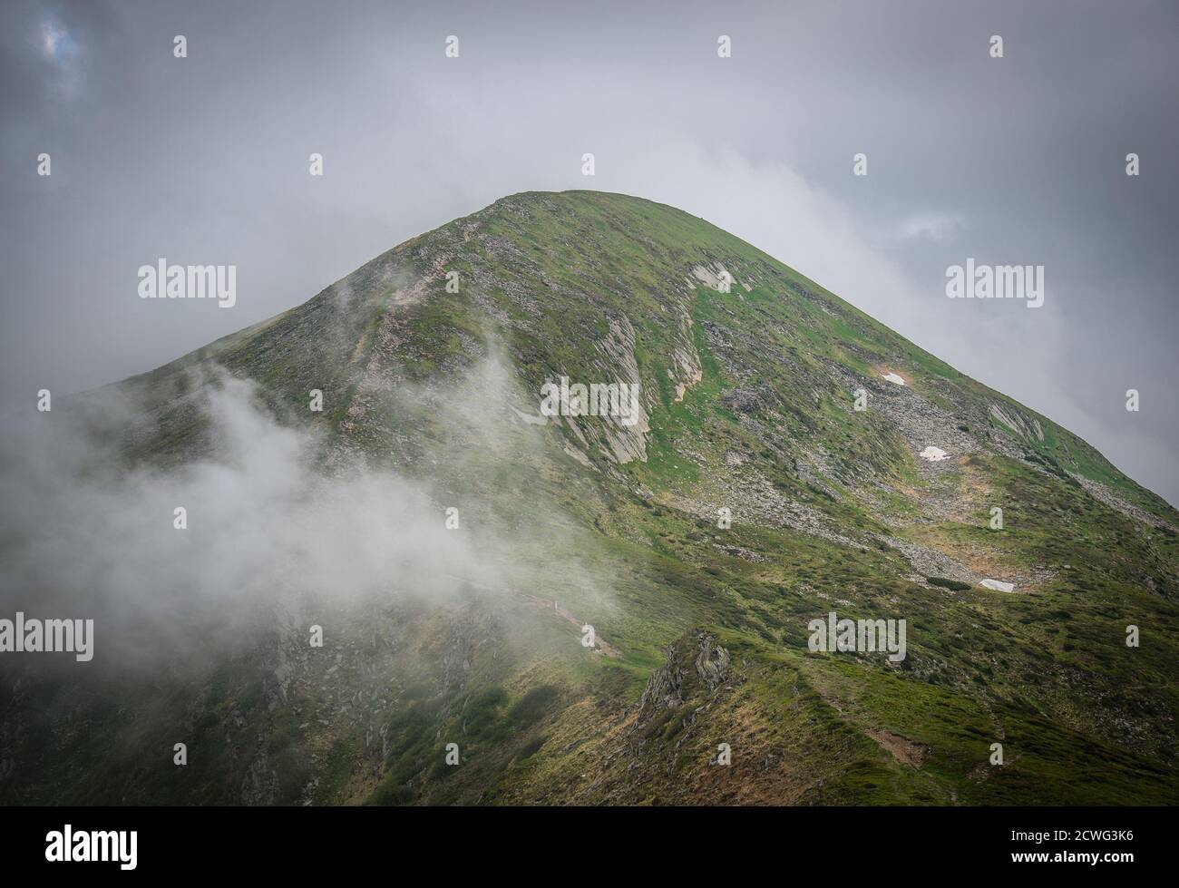 Mountain hills, Carpathian mountains landscape in summer. View of Mount ...