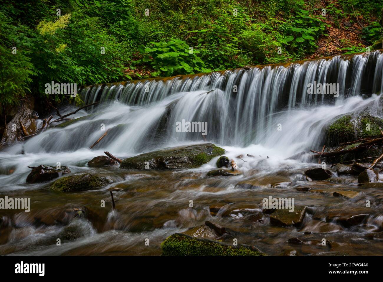 Landscape of waterfall Shypit in Western Ukraine, Europe Stock Photo ...