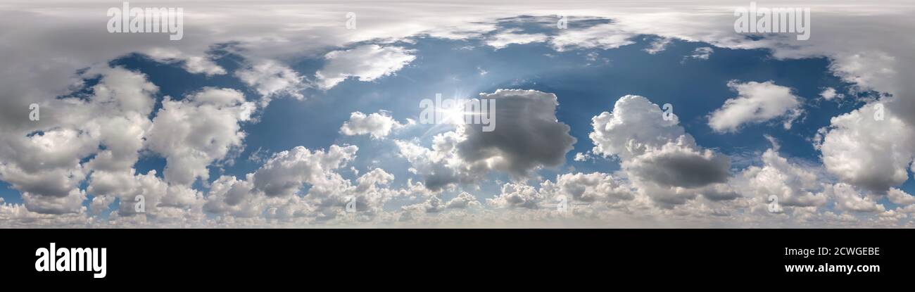Seamless cloudy blue sky hdri panorama 360 degrees angle view with ...