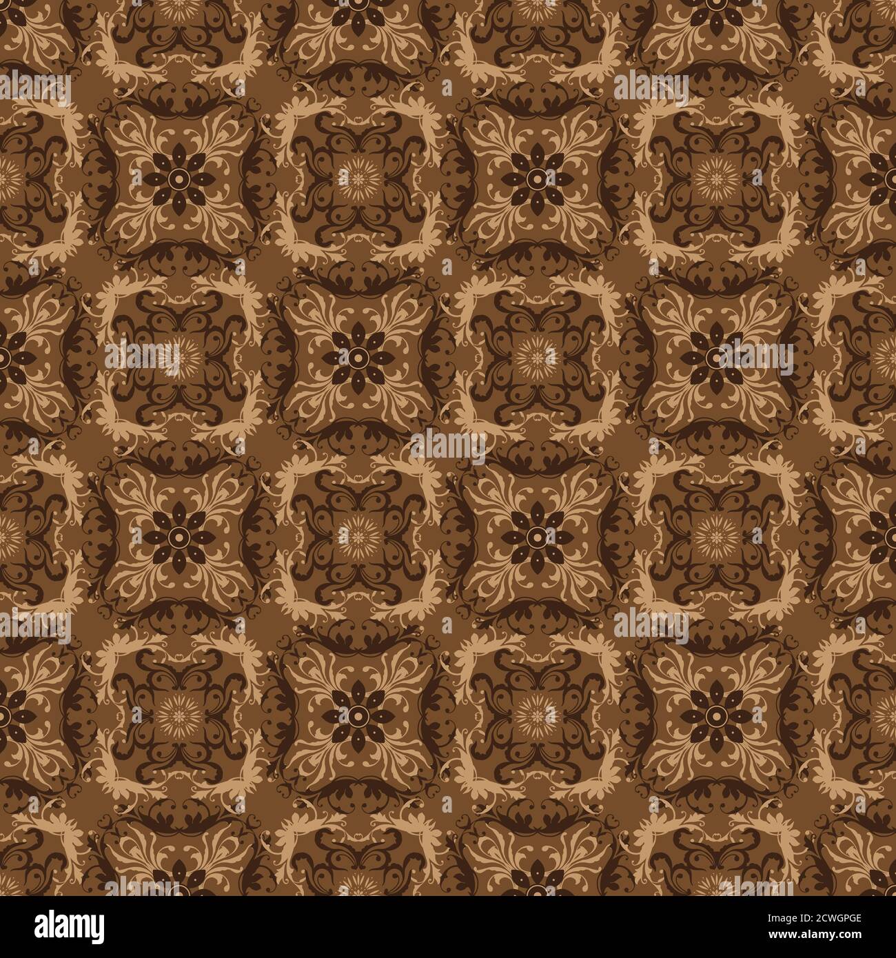 Ethnic geometric Pattern for Indonesian batik with a dark brown concept ...