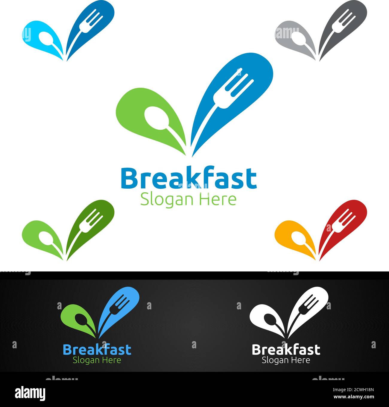 Breakfast Fast Food Delivery Service Logo for Restaurant, Cafe or ...