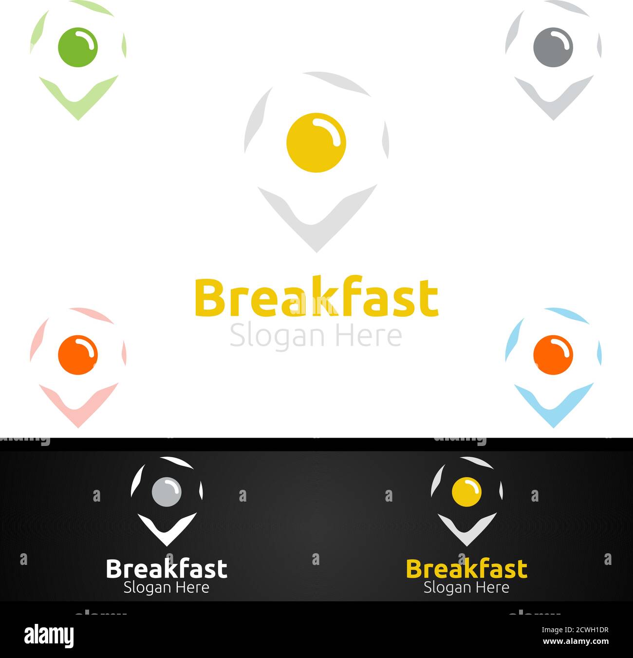 Breakfast Fast Food Delivery Service Logo for Restaurant, Cafe or ...