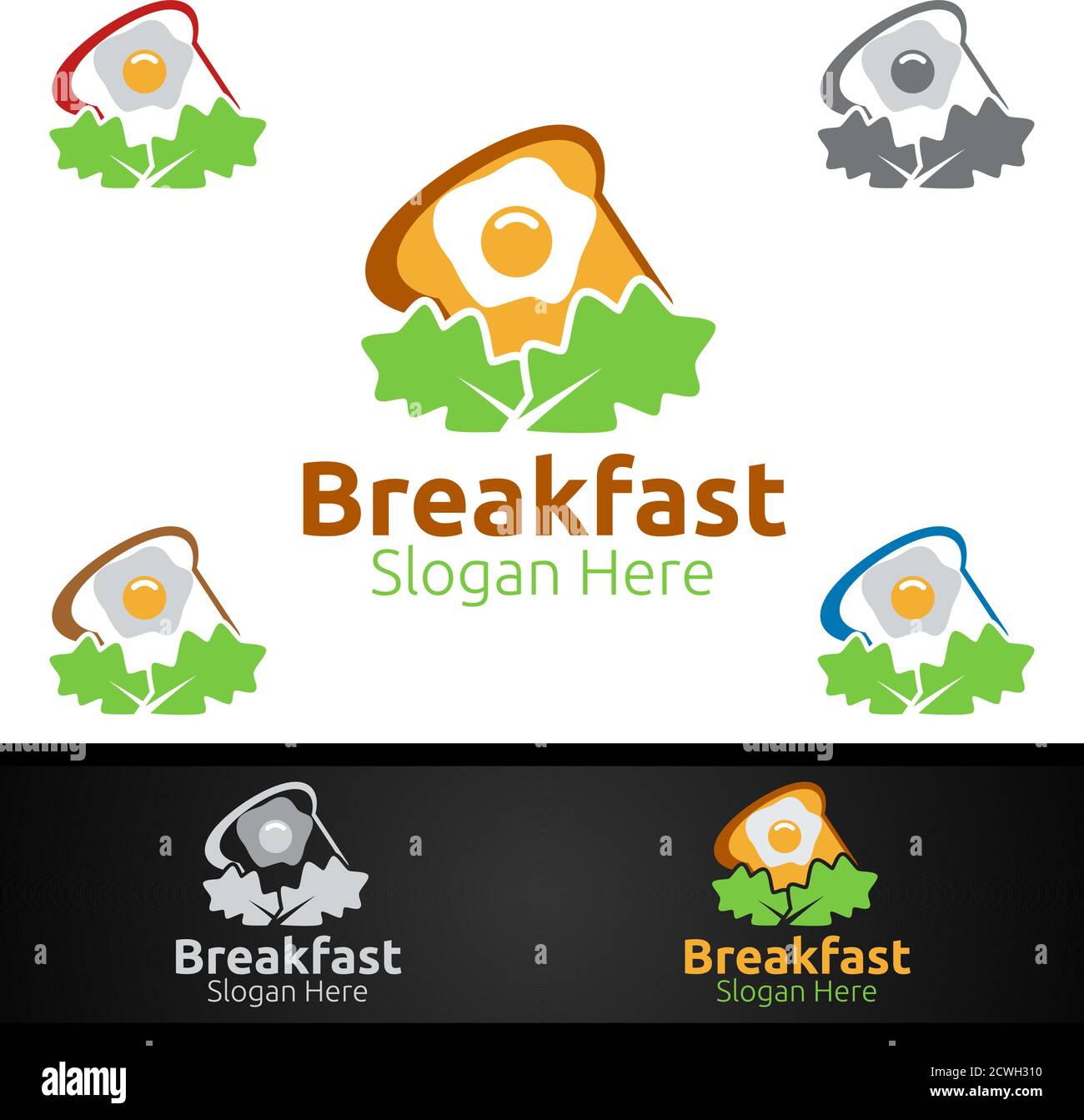 Breakfast Fast Food Delivery Service Logo for Restaurant, Cafe or ...