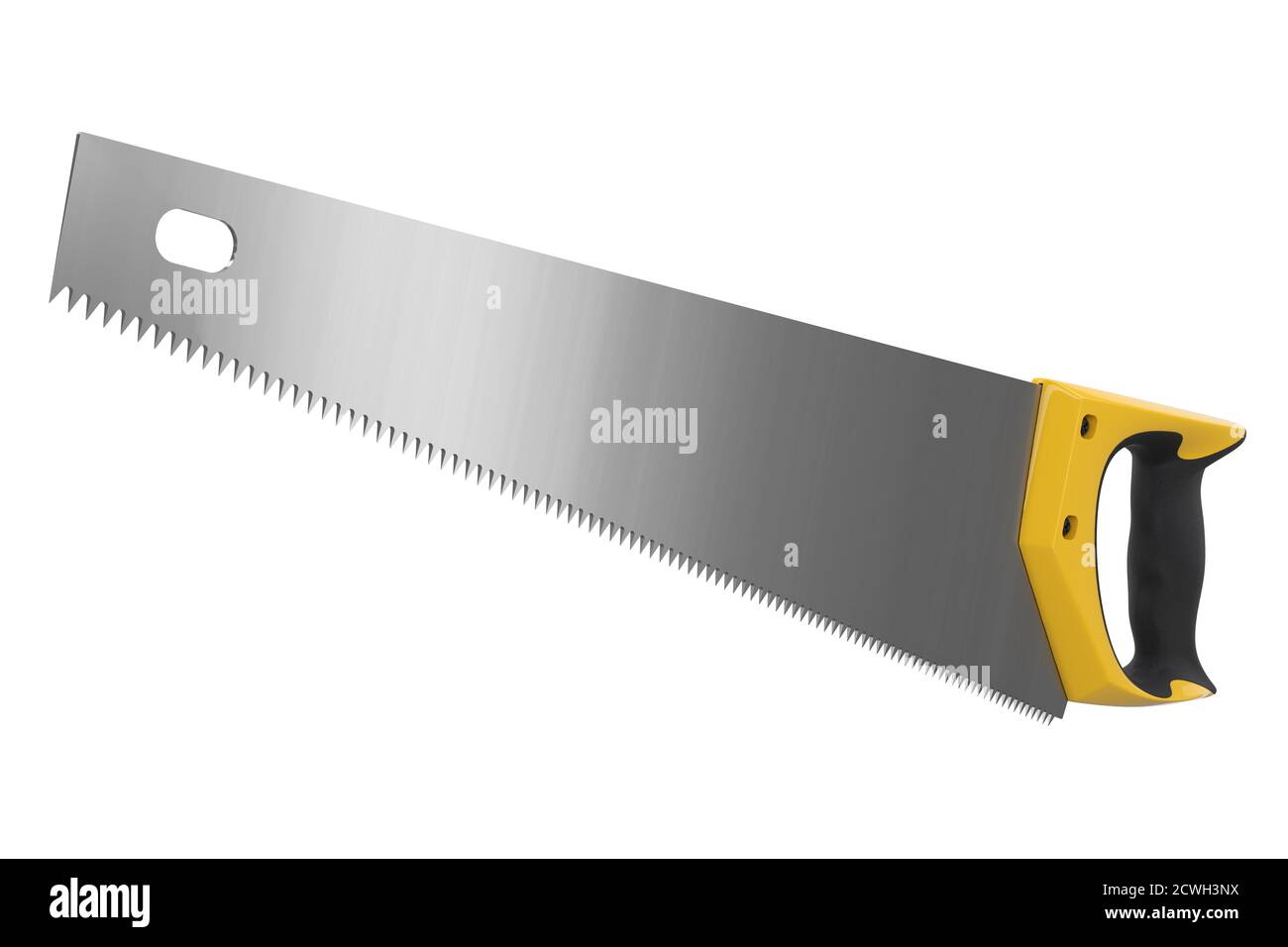 Hand saw with hardened teeth isolated on white. Tool for carpentry work ...