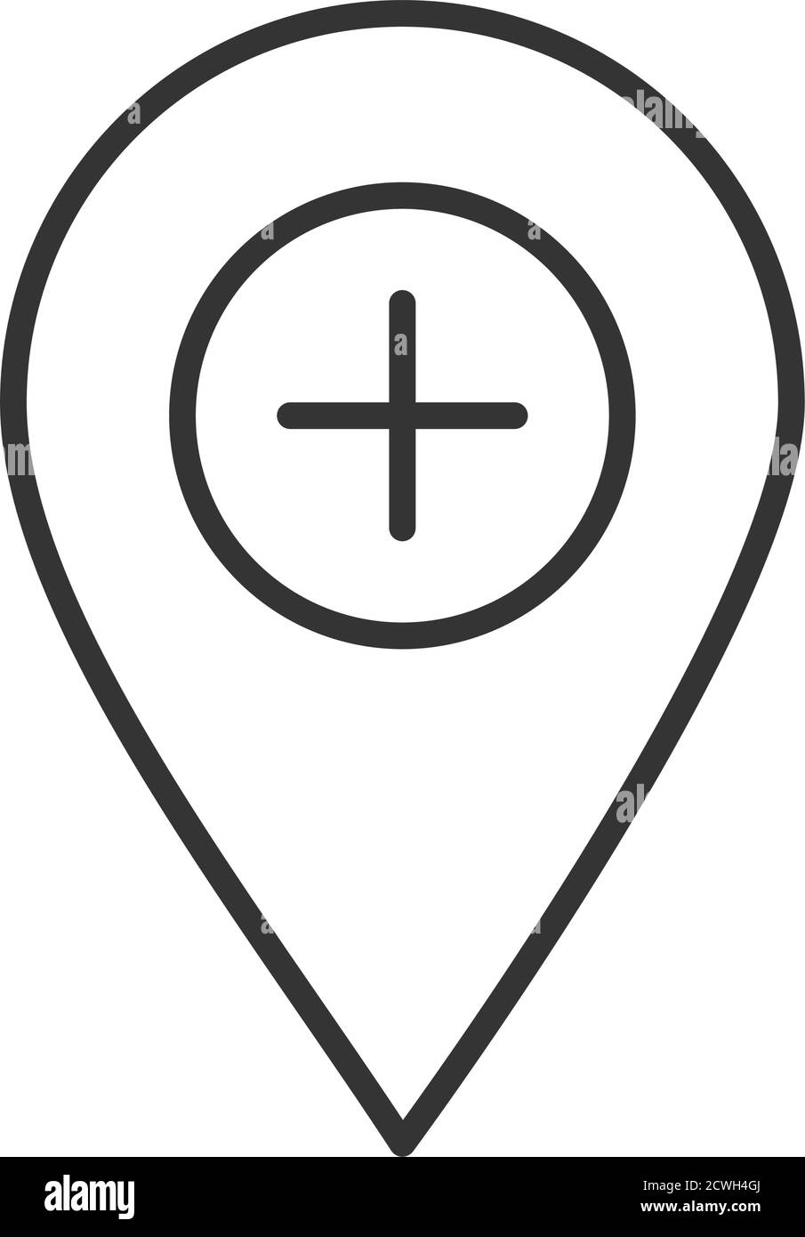 location pointer medical hospital marker, linear icon style vector ...