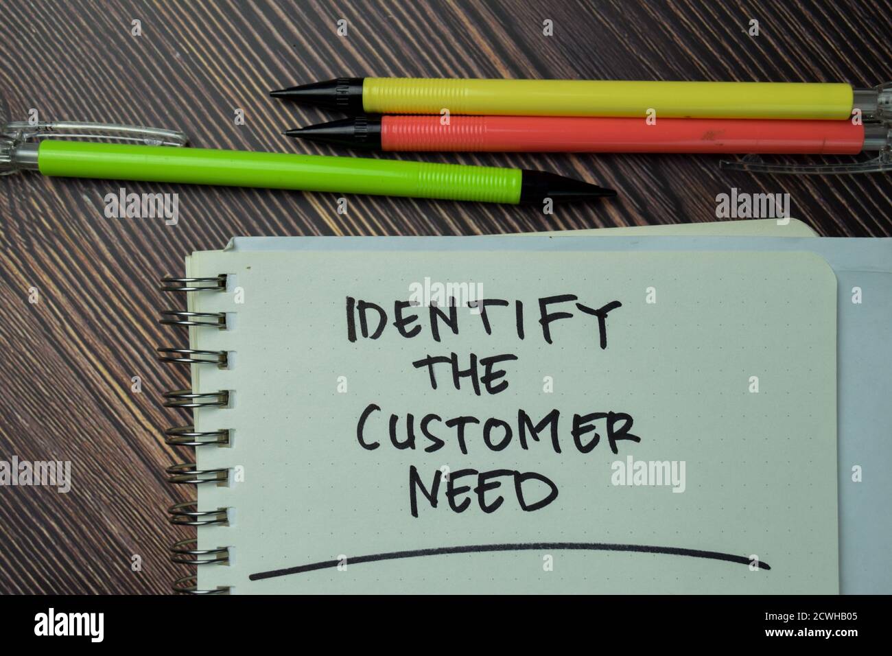 Identify The Customer Need write on a book isolated on office desk ...