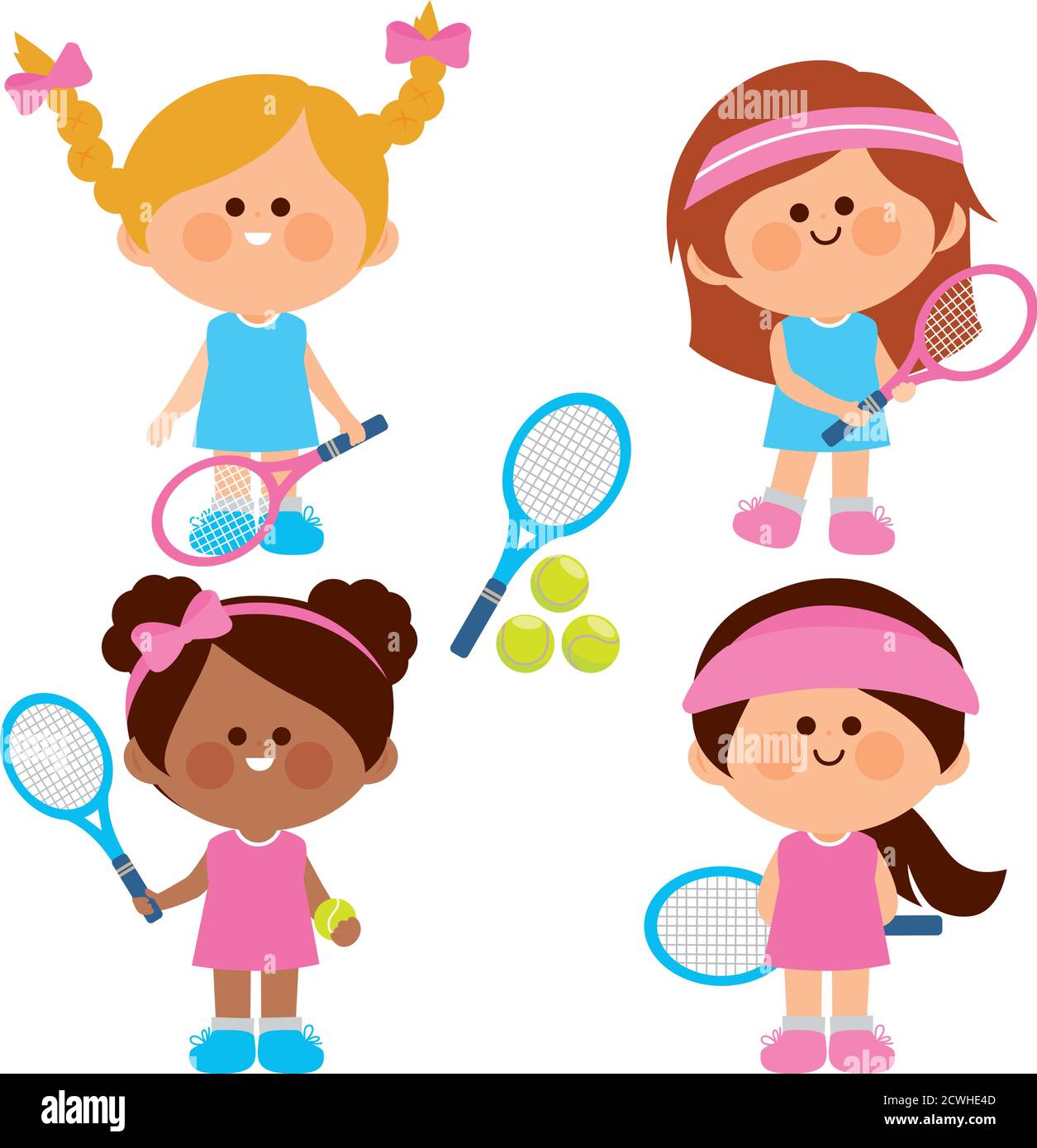 Tennis ball girls Stock Vector Images - Alamy