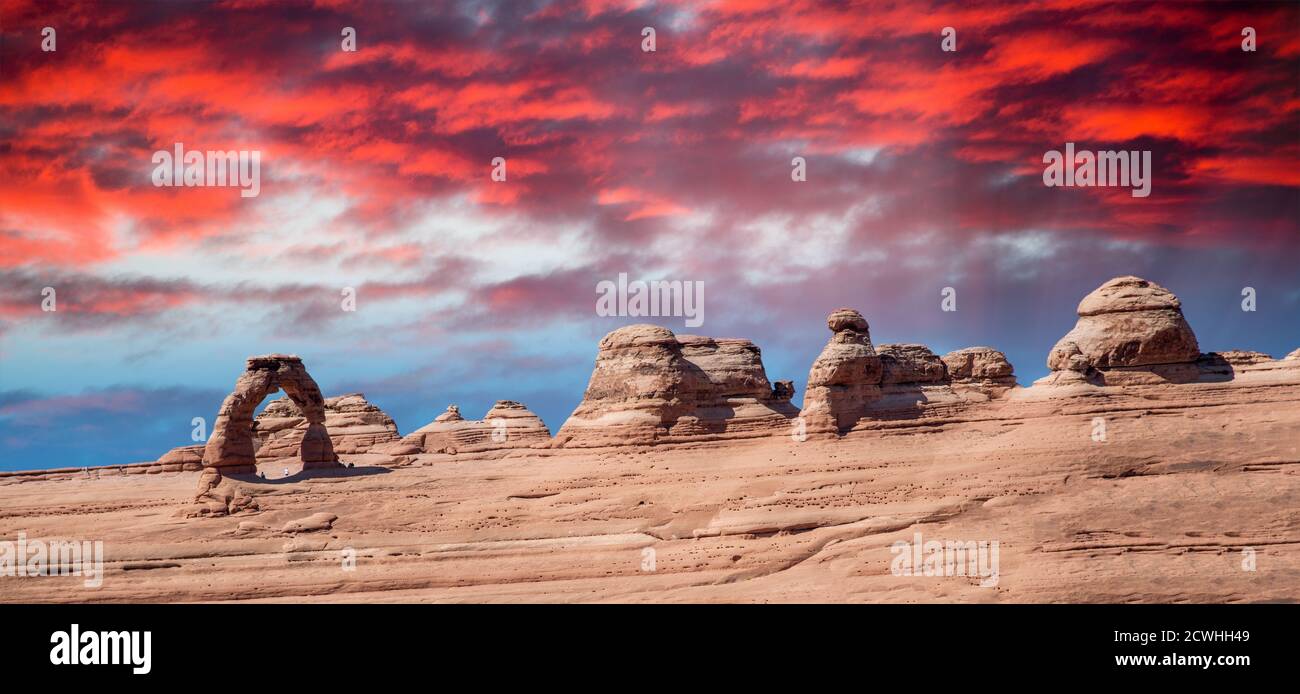 Panorama sunset delicate arch hi-res stock photography and images - Alamy