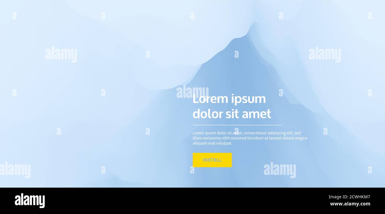 Website or mobile app landing page. Volcano eruption. Landscape with ...