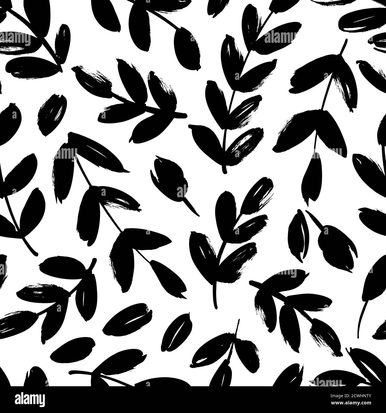 Leaves and branches vector seamless pattern Stock Vector Image & Art ...