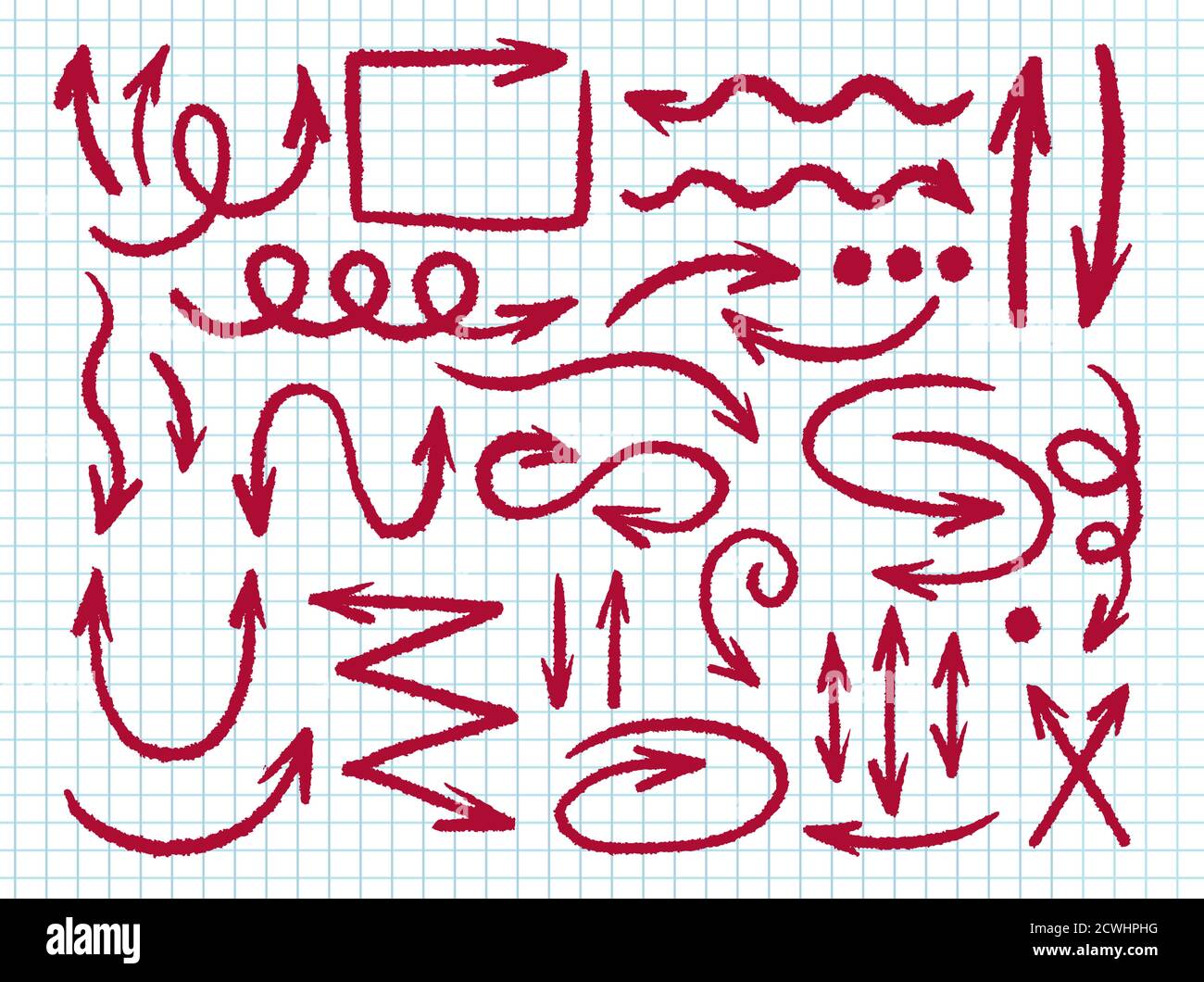 Arrow collection hand drawn style. Drawing line element design Stock ...