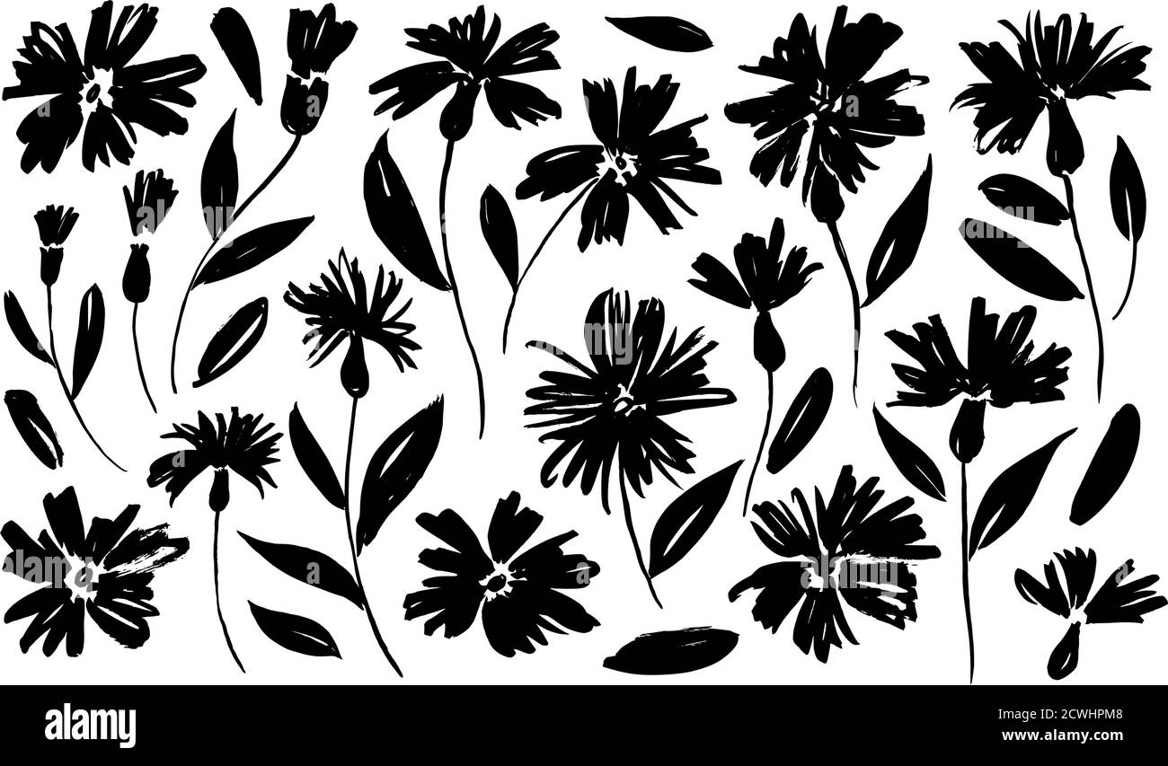 Set black white hand Cut Out Stock Images & Pictures - Alamy