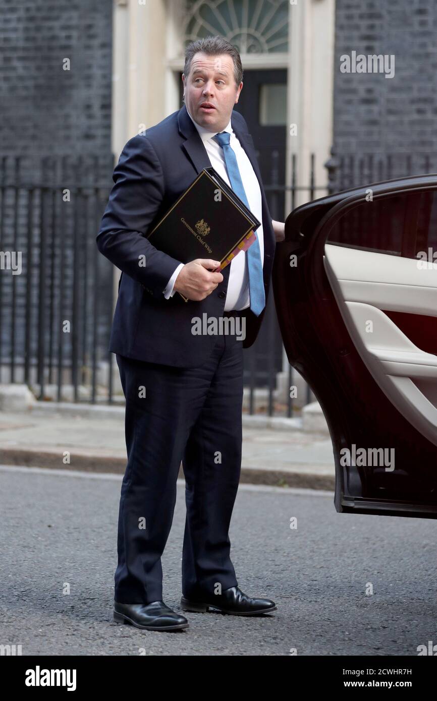 Chief whip mark spencer arrives in downing street london hi-res stock ...