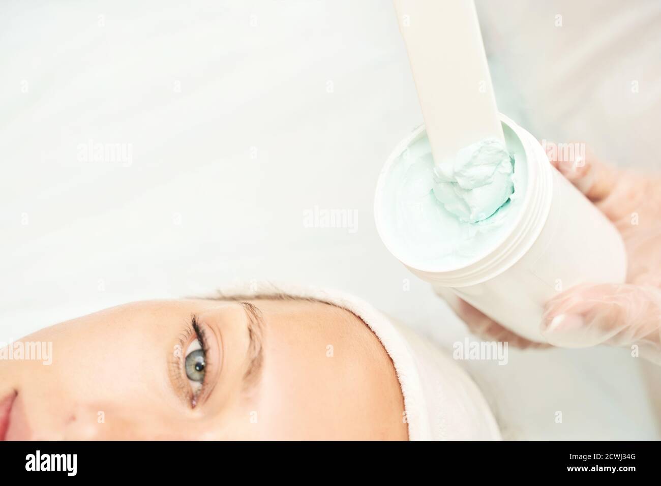 Portrait of moisturizing mask on white background for medical design ...