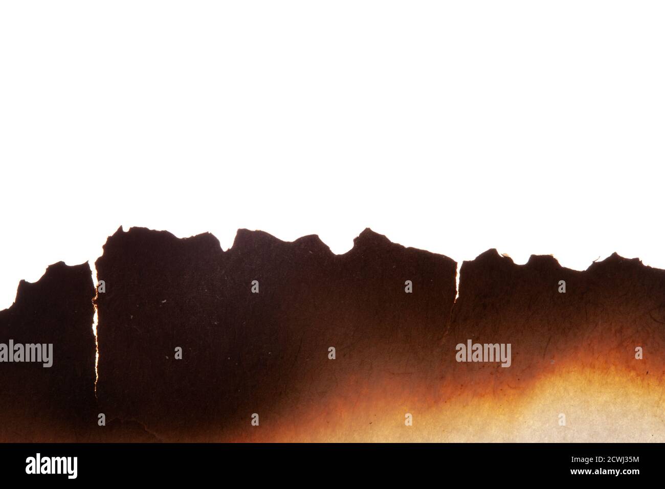 burnt paper edges isolated on white background. template for design ...