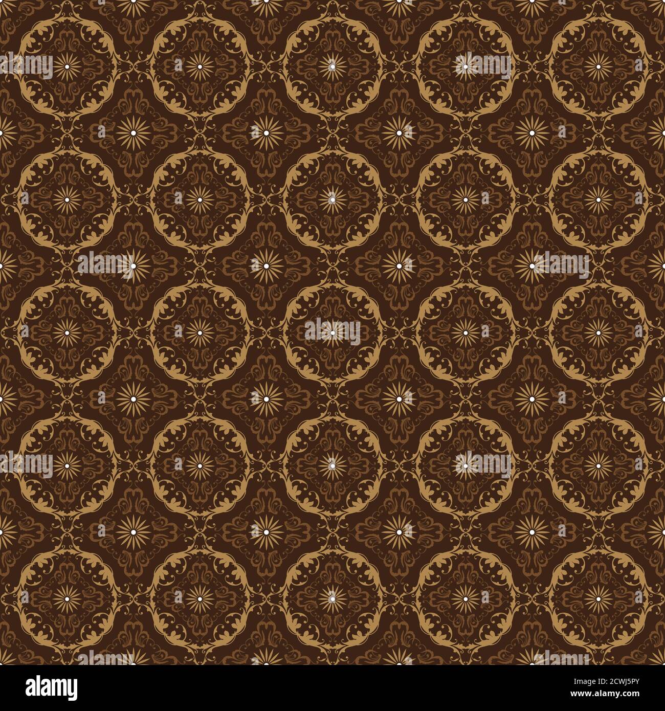 Elegant circle pattern on Jember batik design with dark brown color ...