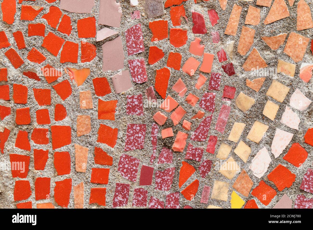 Background and texture of crushed tiles in a multicolored mosaic Stock ...