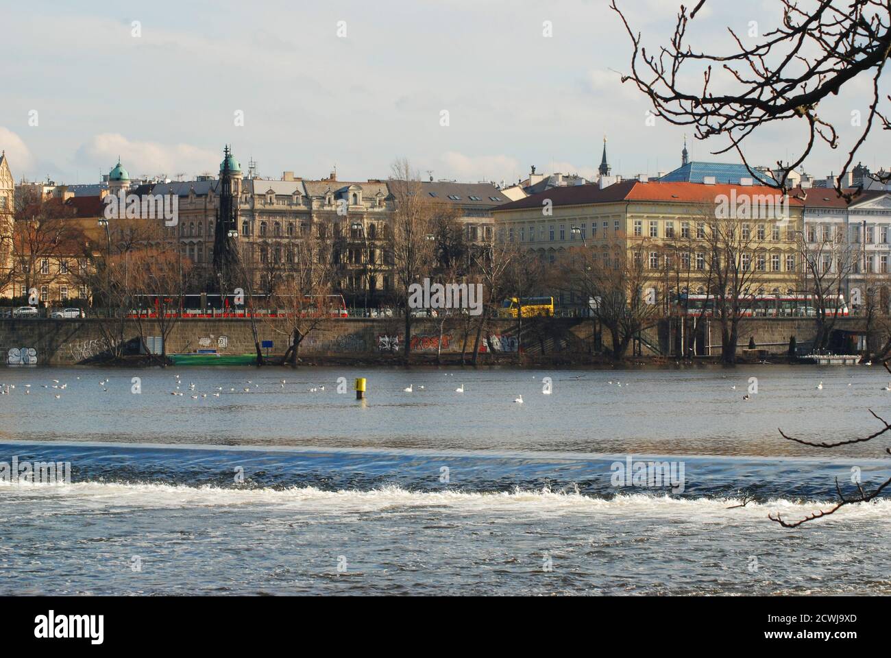 PRAGUE / CZECH REPUBLIC - JANUARY 31, 2019: Winter morning on the ...