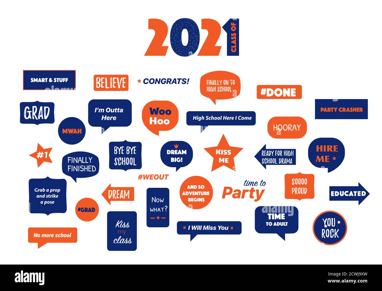 Photo booth props for party Congrats grad Stock Vector Image & Art - Alamy