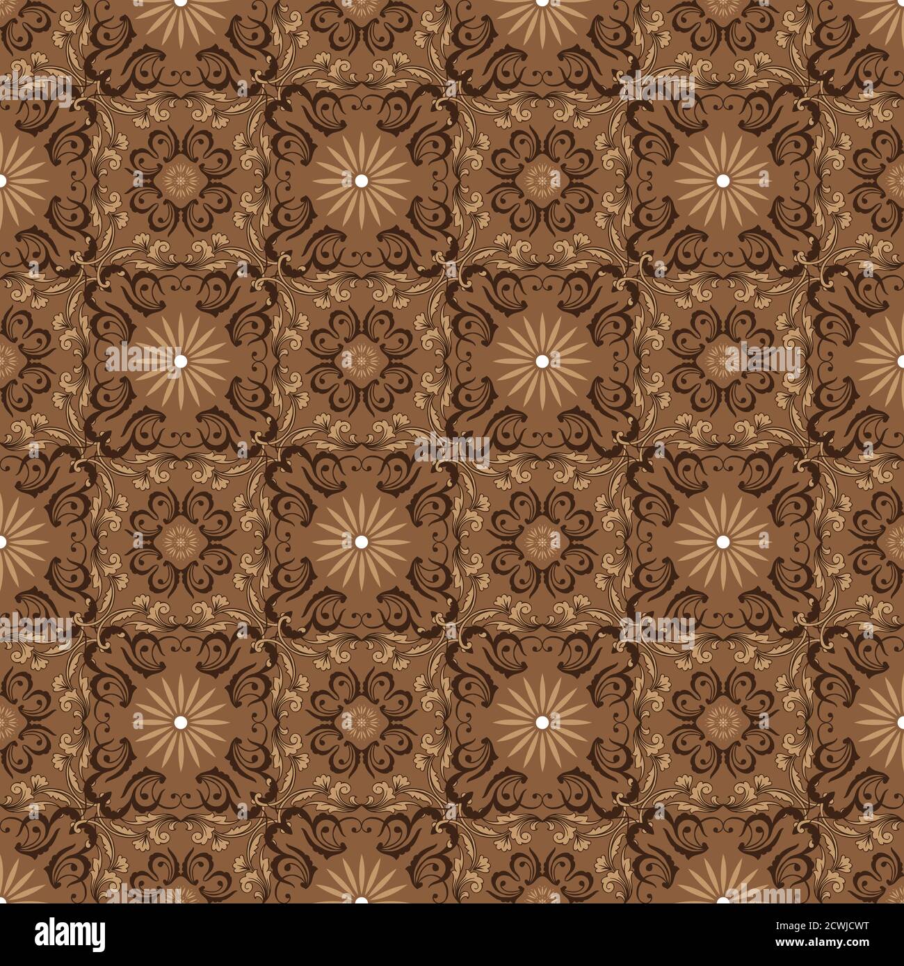 Modern flower pattern with brown color design for typical of ...