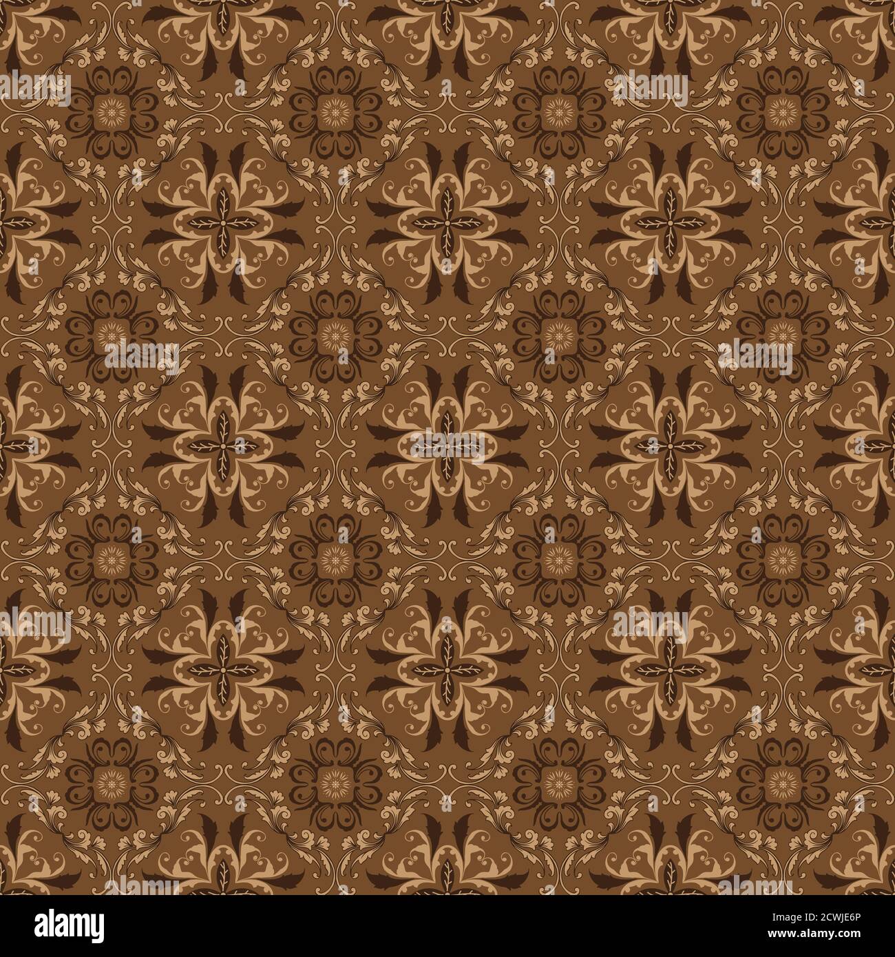 Classic Tradisional Java batik pattern with elegant dark brown color ...