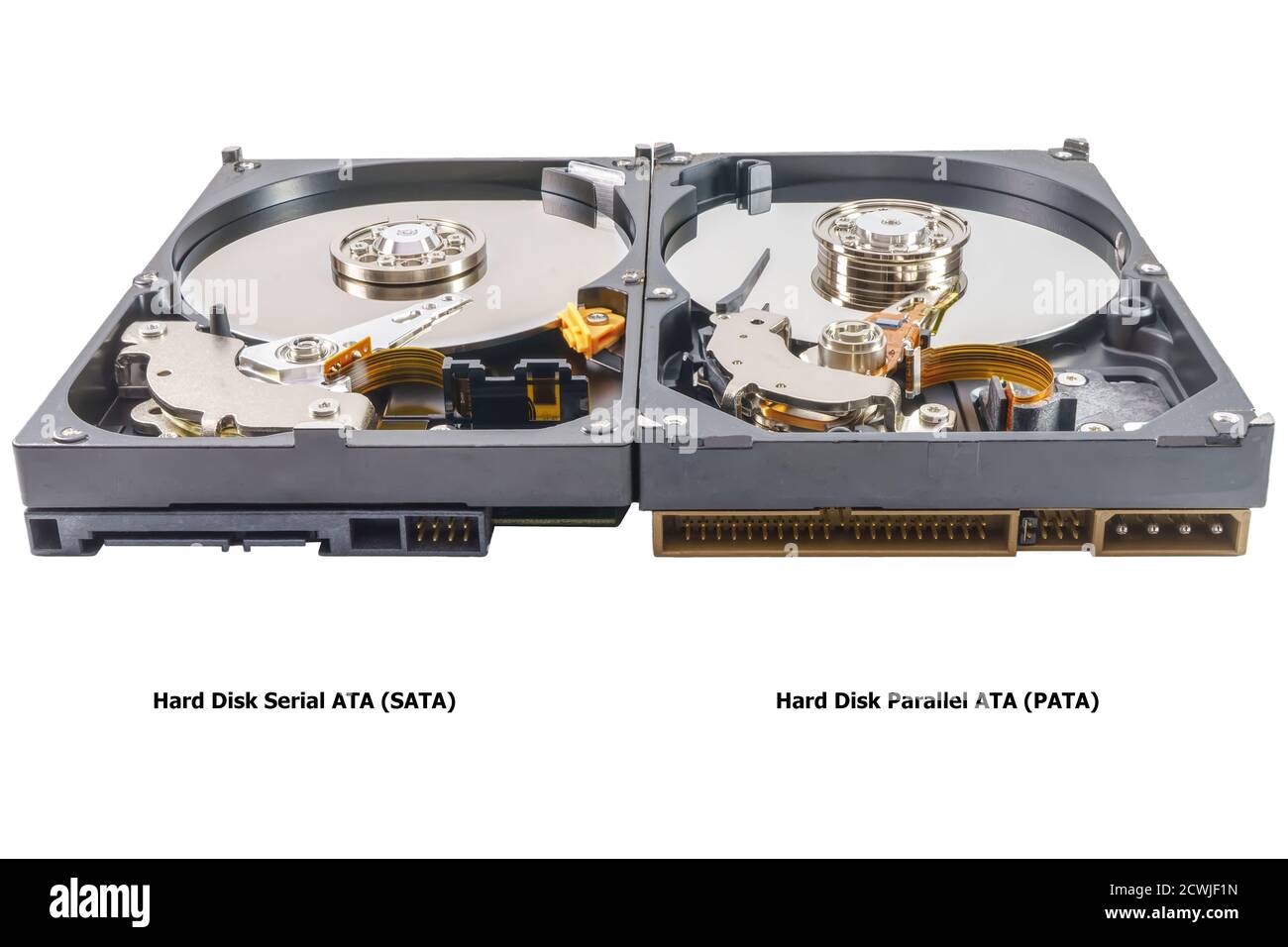 Hard disk drive removable case for repair on a white background Stock ...