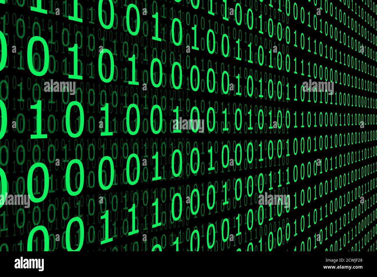 Green binary code on a black background Stock Photo - Alamy