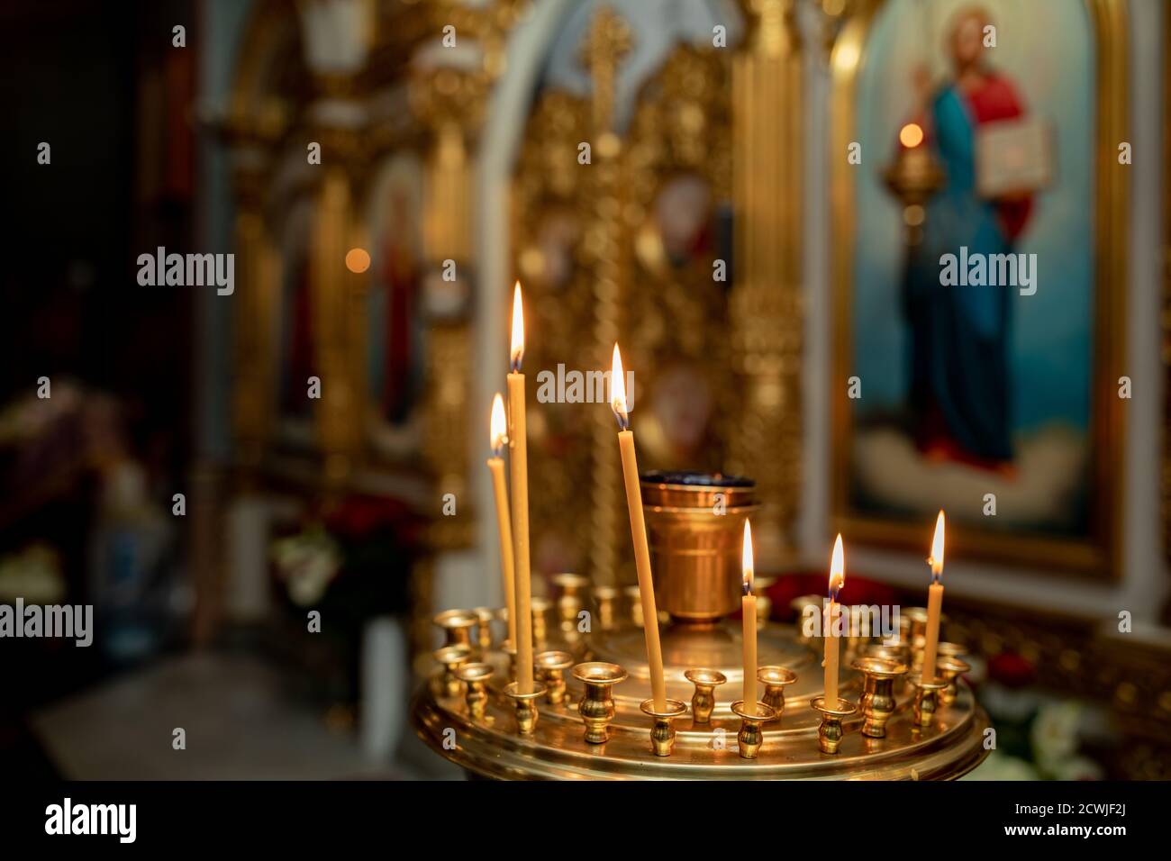 church. Orthodox Church. Christianity. church lighted candles. icon ...
