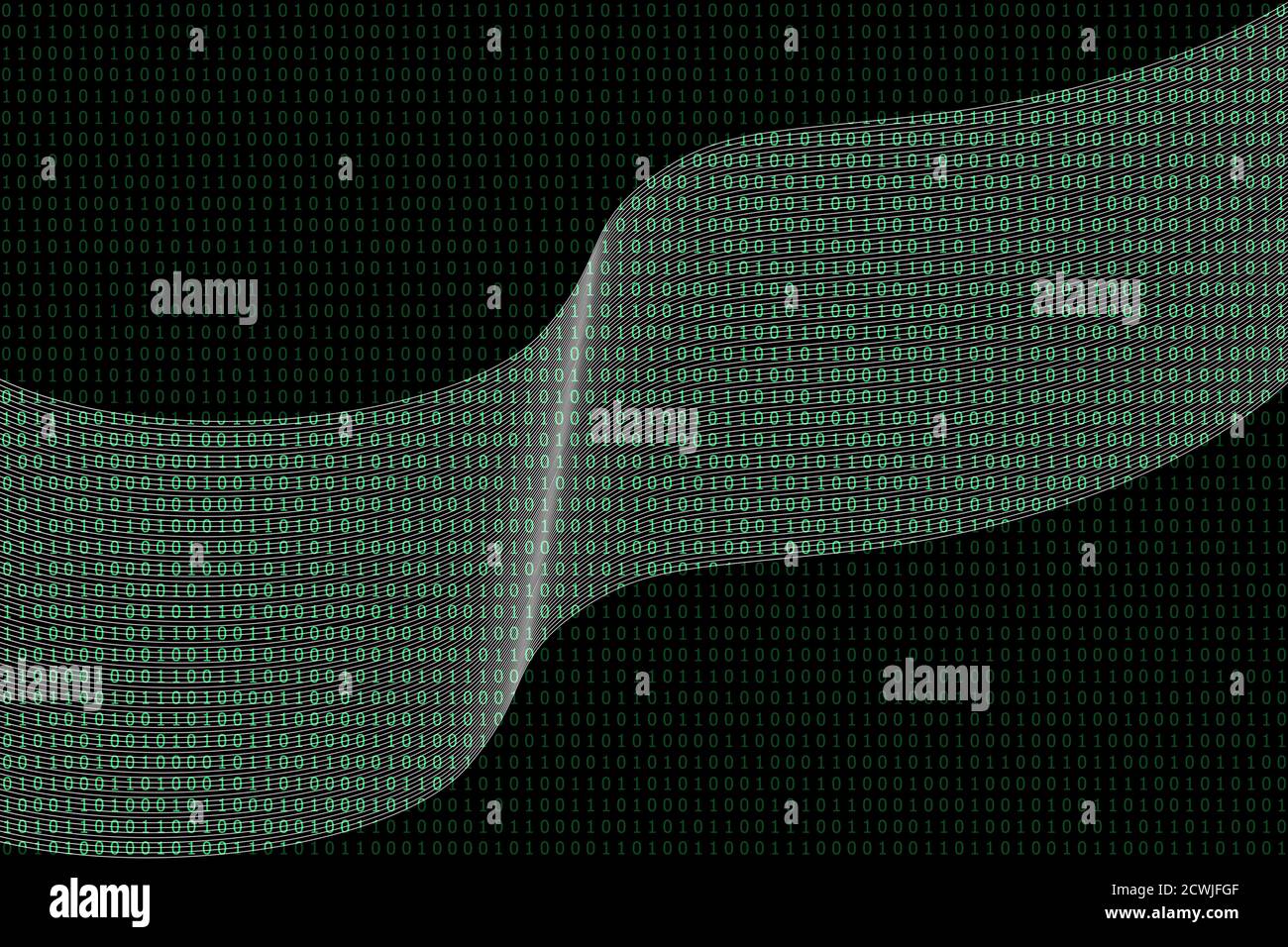 Green binary code on a black background Stock Photo - Alamy