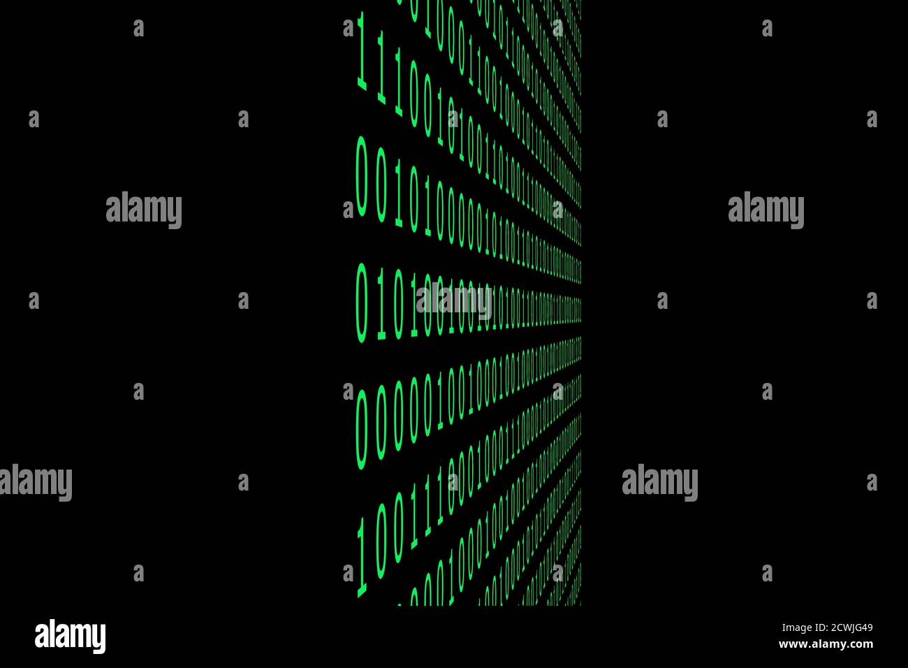 Green binary code on a black background Stock Photo - Alamy