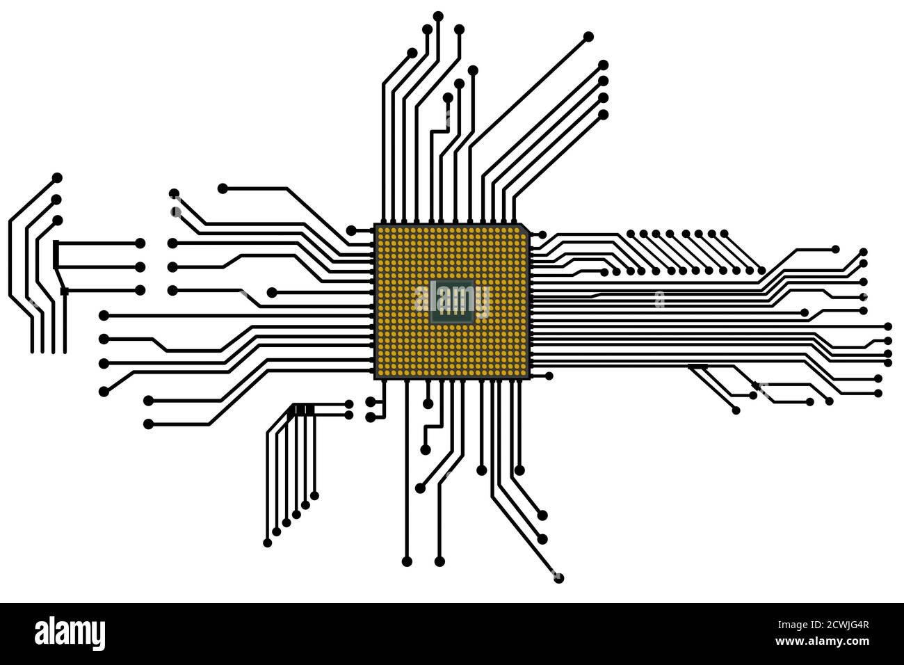 Abstract CPU chip with circuit board connection Stock Photo - Alamy
