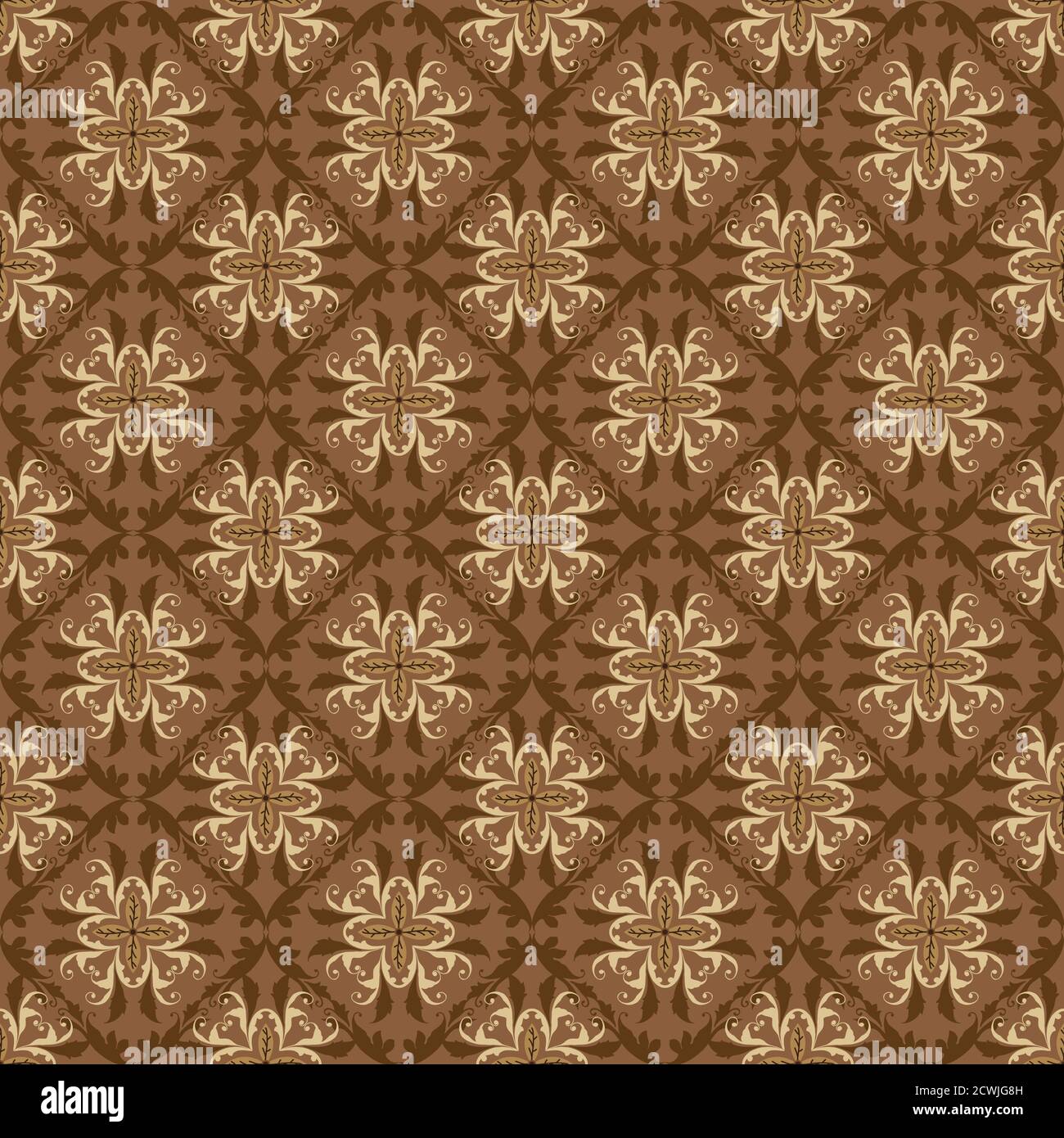 Simple motifs on Parang batik style with seamless brown background ...