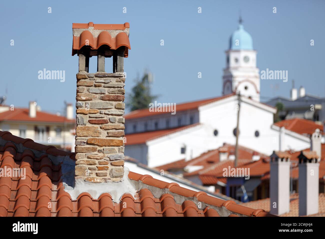 Ancient chimney greece greek house on stone hi-res stock photography ...