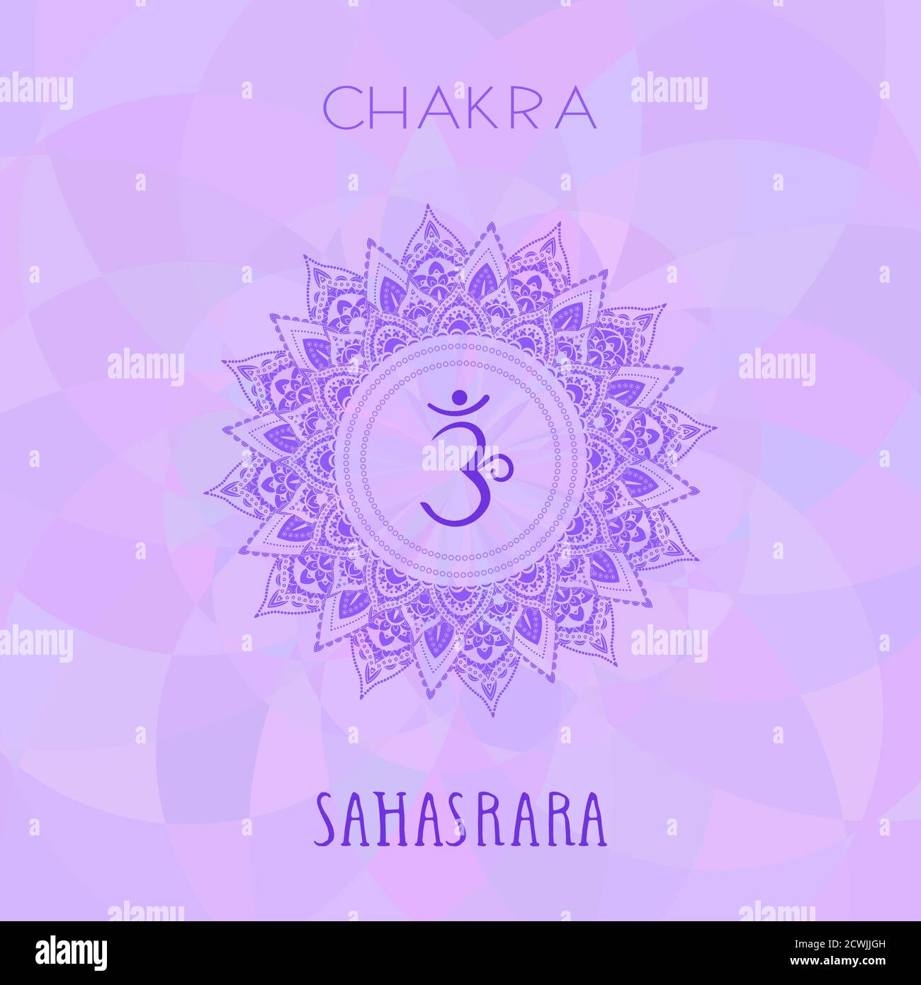 Vector illustration with symbol chakra Sahasrara on abstract background ...
