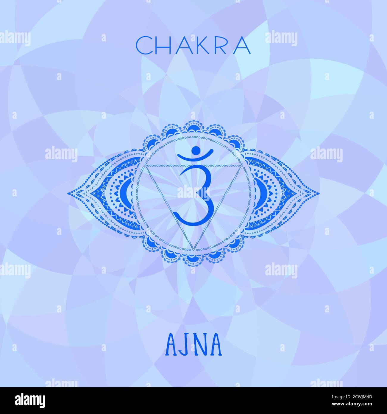 Vector illustration with symbol chakra Ajna on abstract background ...