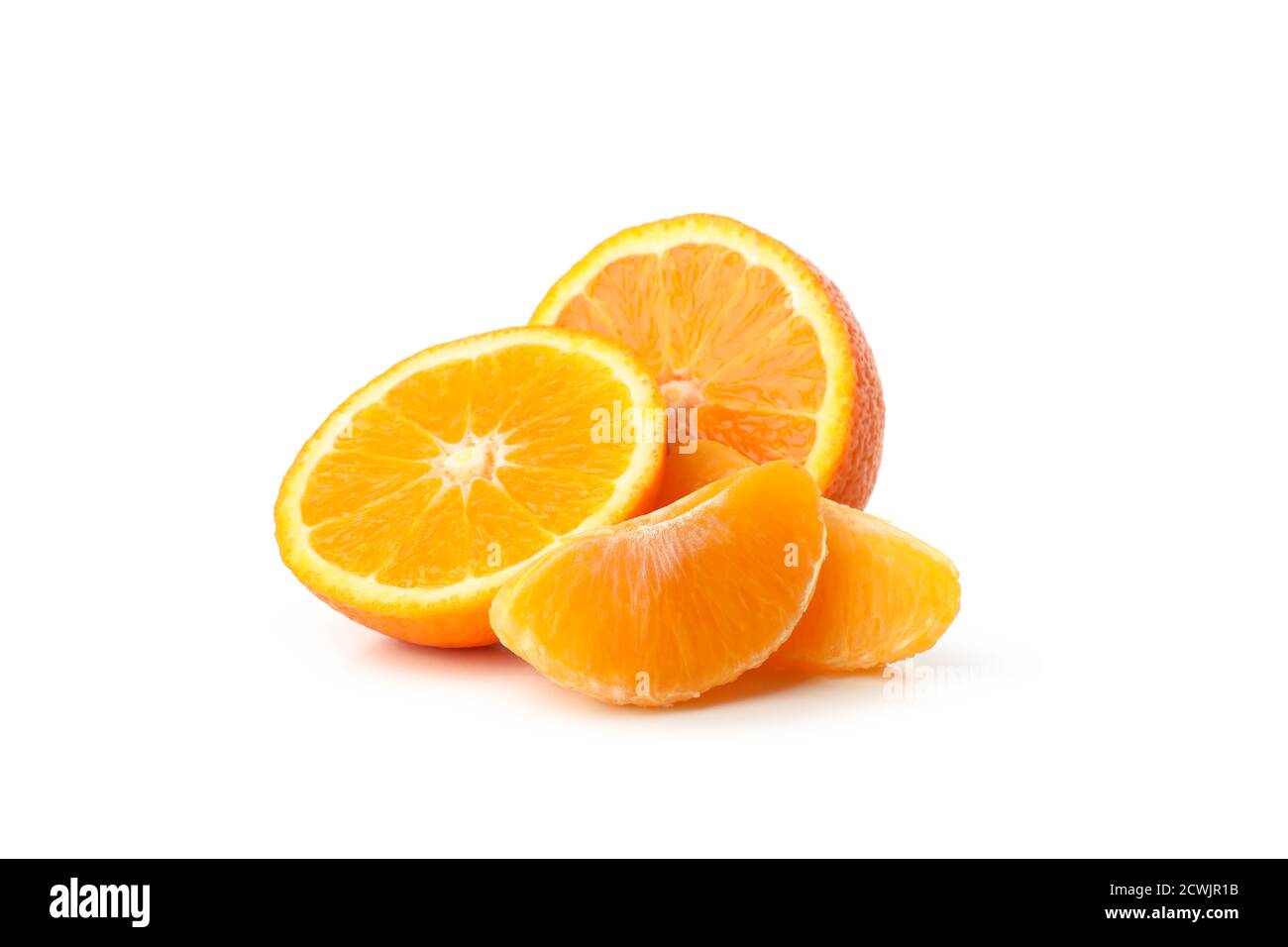 Ripe sweet mandarin isolated on white background Stock Photo - Alamy