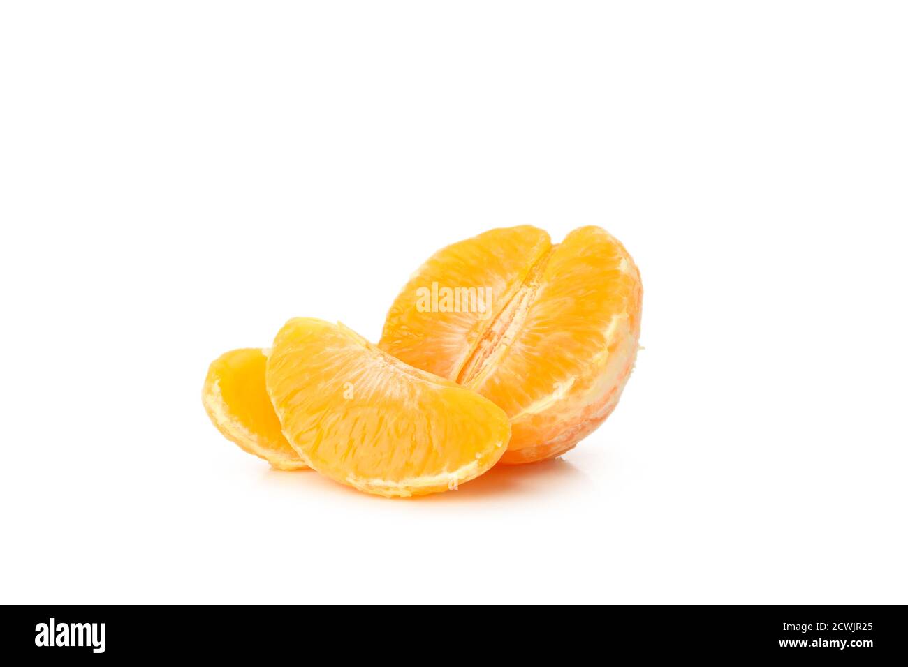 Half of mandarin and pieces isolated on white background Stock Photo ...