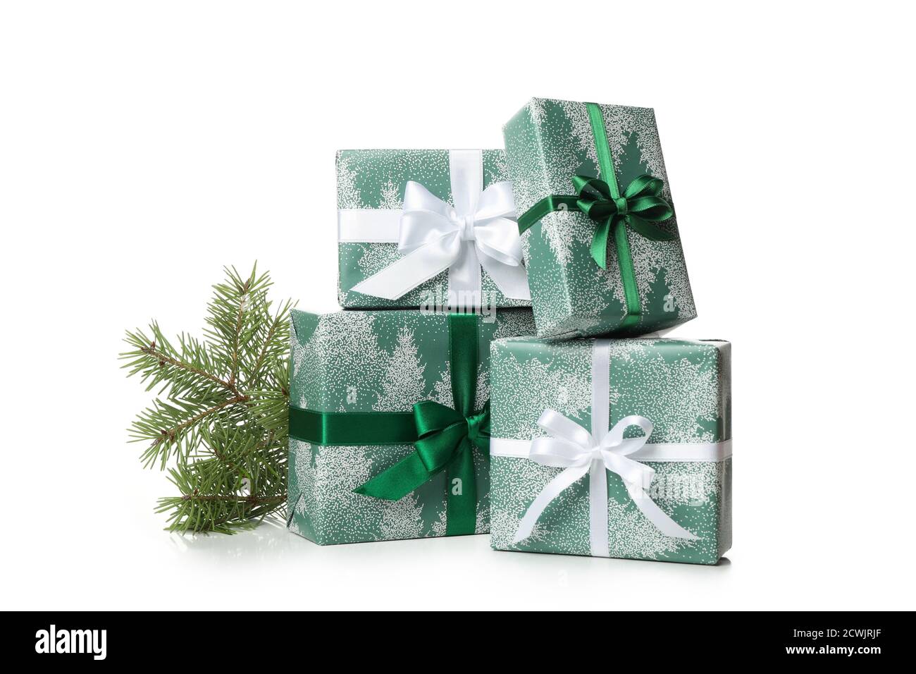 Gold gift box pine Cut Out Stock Images & Pictures - Alamy