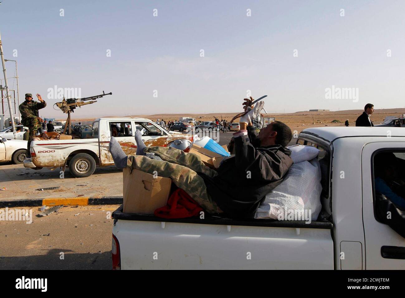 Libyan rebel fighter on truck hi-res stock photography and images - Alamy