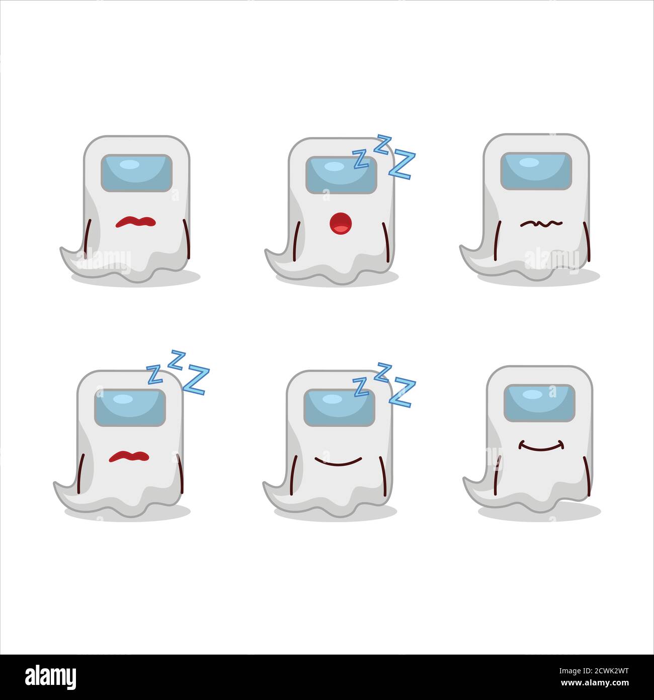 Cartoon character of ghost among us white with sleepy expression Stock ...